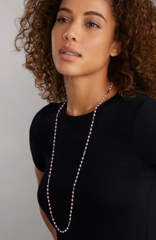 Lagos Caviar Icon Ceramic Bead Long Necklace - Pink