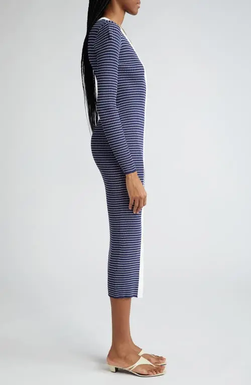 Staud Shoko Stripe Long Sleeve Sweater Dress