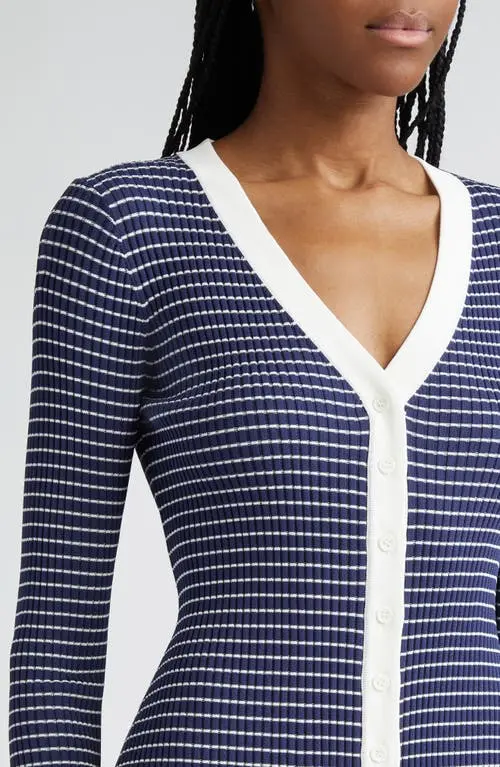 Staud Shoko Stripe Long Sleeve Sweater Dress