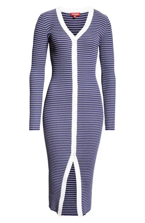 Staud Shoko Stripe Long Sleeve Sweater Dress