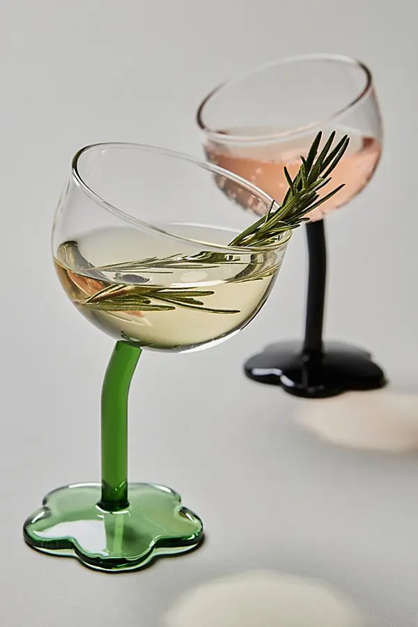 Free People Crooked Flower Wine Glass