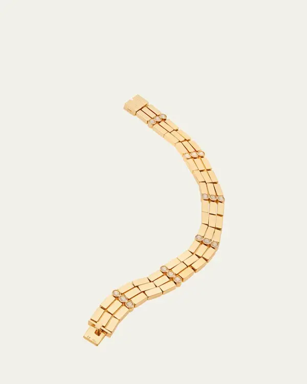 Ileana Makri 18k Yellow Stepping Stone Diamond Bracelet