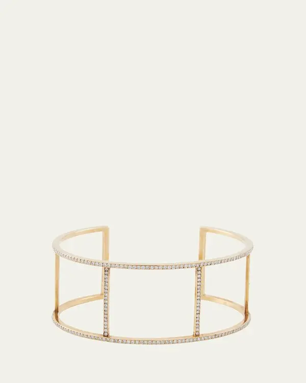 Ileana Makri 18k Yellow Wire Cuff With Diamonds - Gold