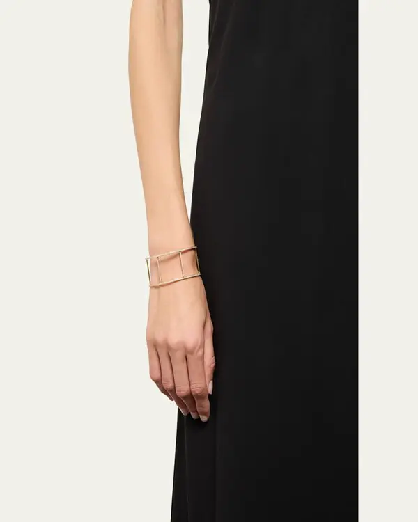 Ileana Makri 18k Yellow Wire Cuff With Diamonds
