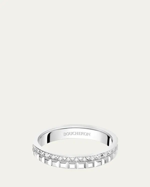 Boucheron 18k Quatre Diamond Ring - White Gold