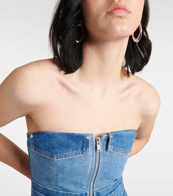 DION LEE Workwear Denim Corset Top