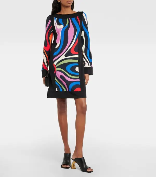 Emilio Pucci Marmo Printed Shift Dress - Multicoloured
