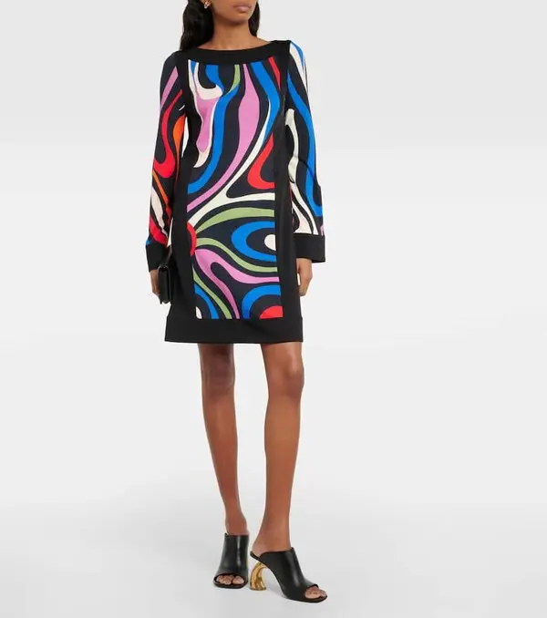 Emilio Pucci Marmo Printed Shift Dress - Multicoloured