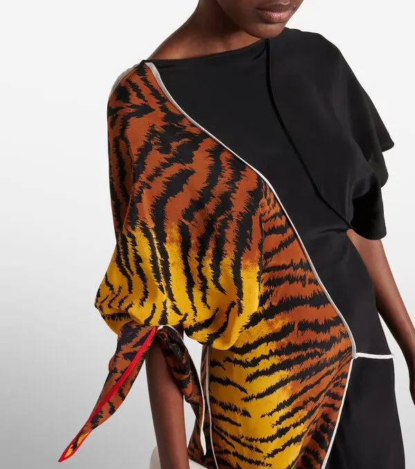 Victoria Beckham Asymmetric Animal-print Maxi Dress - Multicoloured
