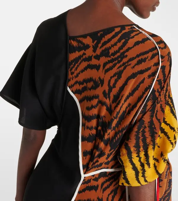 Victoria Beckham Asymmetric Animal-print Maxi Dress - Multicoloured
