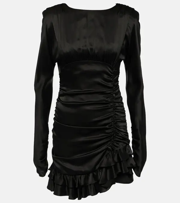 Alessandra Rich Silk Minidress - Black