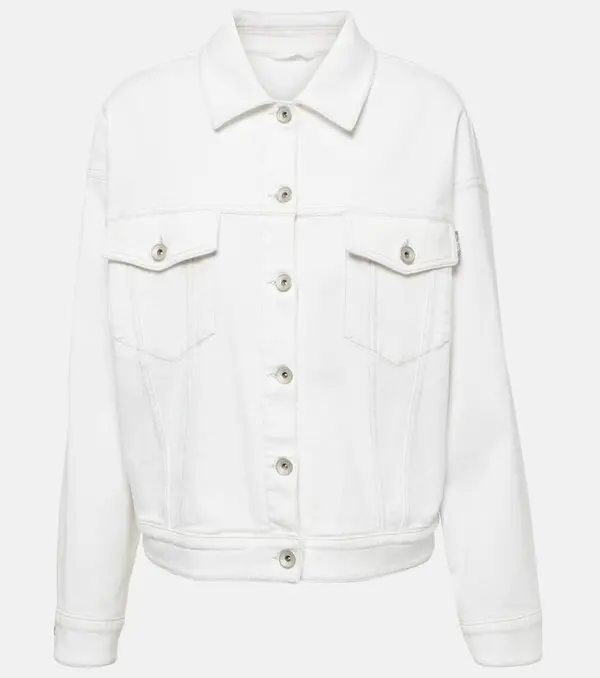 Brunello Cucinelli Cotton-blend Denim Jacket - White