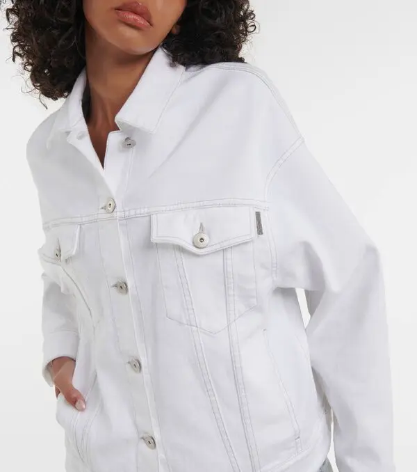Brunello Cucinelli Cotton-blend Denim Jacket - White