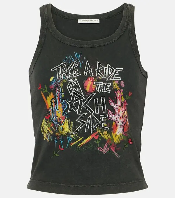 Alessandra Rich Printed Tank Top - Grey