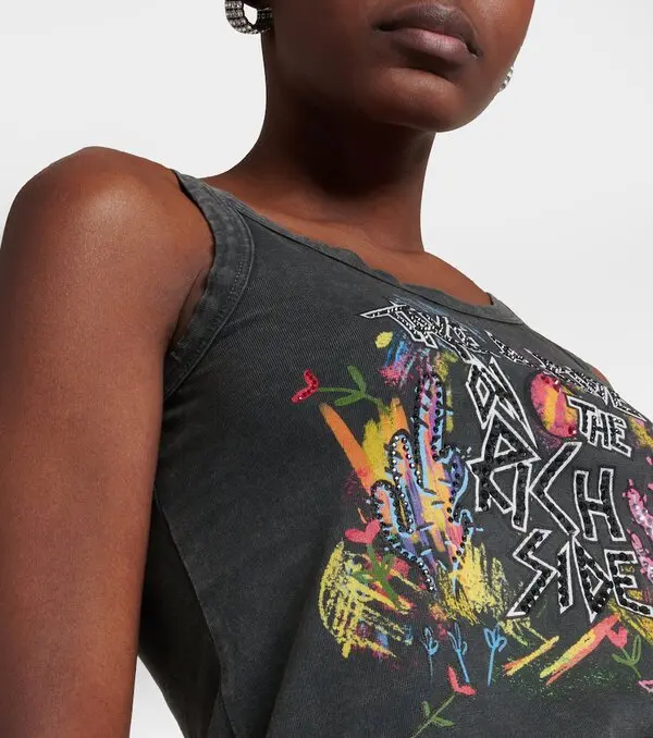 Alessandra Rich Printed Cotton Tank Top