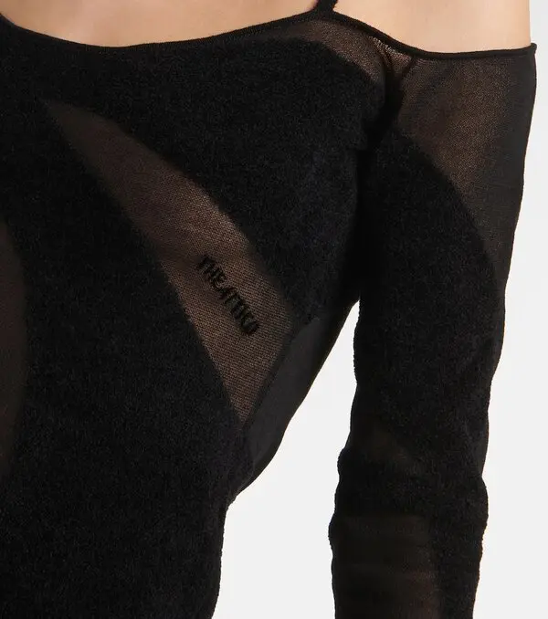 Attico Asymmetrical Chiffon Mini Dress