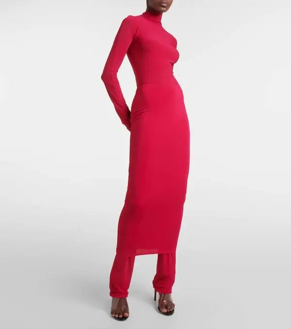 Alaïa Turtleneck Jersey Bodysuit - Pink