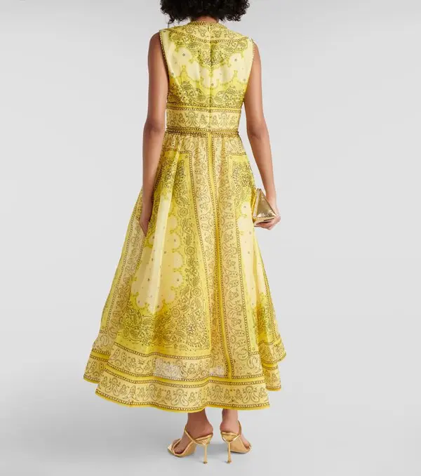 Zimmermann Matchmaker Linen And Silk Gown In Yellow - 20% Off | Editorialist