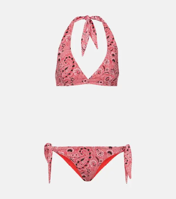 Etro Paisley Halterneck Bikini - Red
