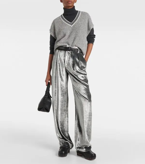 Brunello Cucinelli Velvet Wide-leg Trousers