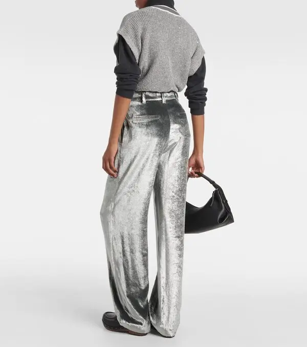 Brunello Cucinelli Velvet Wide-leg Trousers