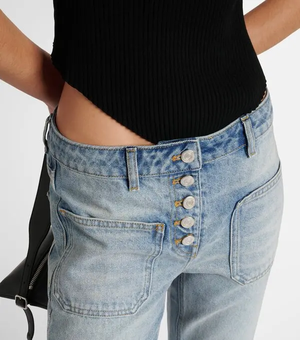 COURREGES Courrèges Low-rise Bootcut Jeans - Blue