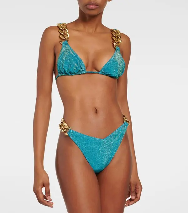 SAME Chain-detail Bikini Bottoms - Green