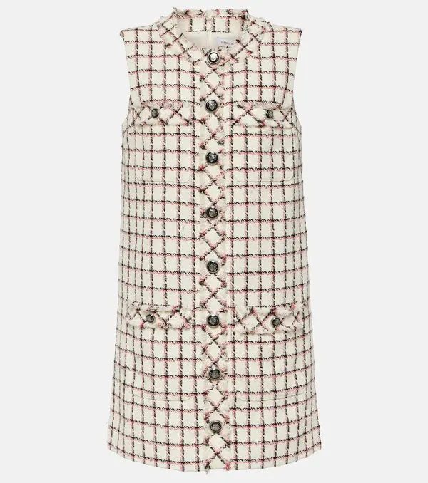 Veronica Beard Laurel Cotton-blend Tweed Minidress - Beige