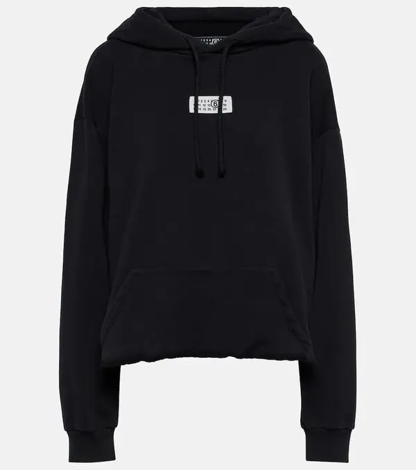 MAISON MARGIELA Logo Cotton Jersey Hoodie - Black
