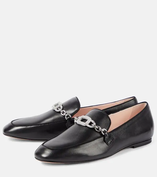 ROGER VIVIER Embellished Leather Loafers