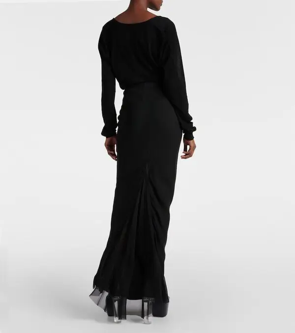 Rick Owens Silk Maxi Skirt