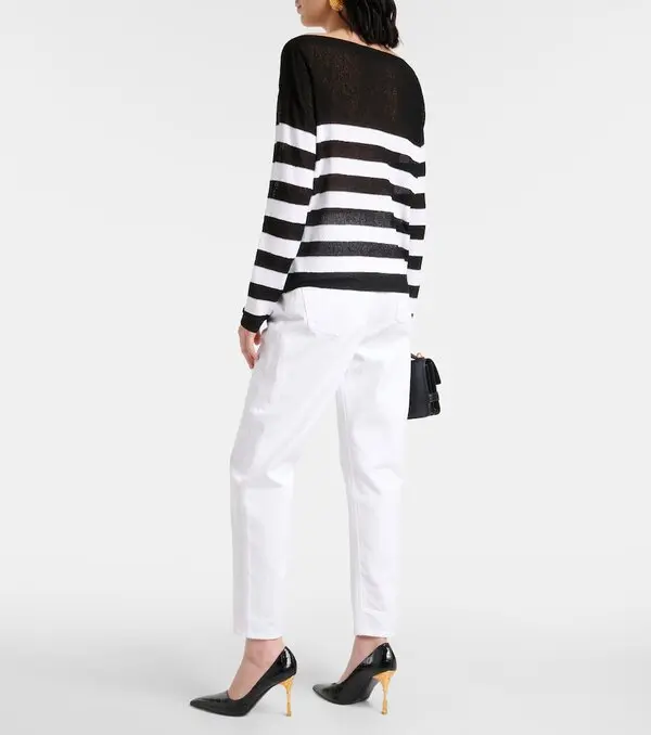 Balmain Logo Striped Sweater