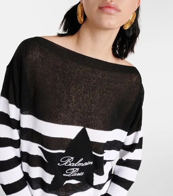 Balmain Logo Striped Sweater