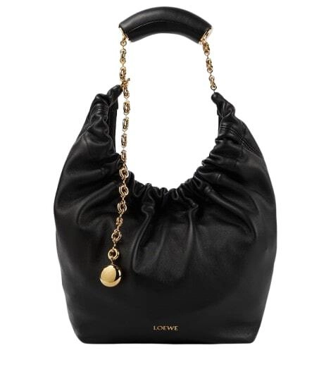 Loewe Squeeze Small Leather Shoulder Bag - Black