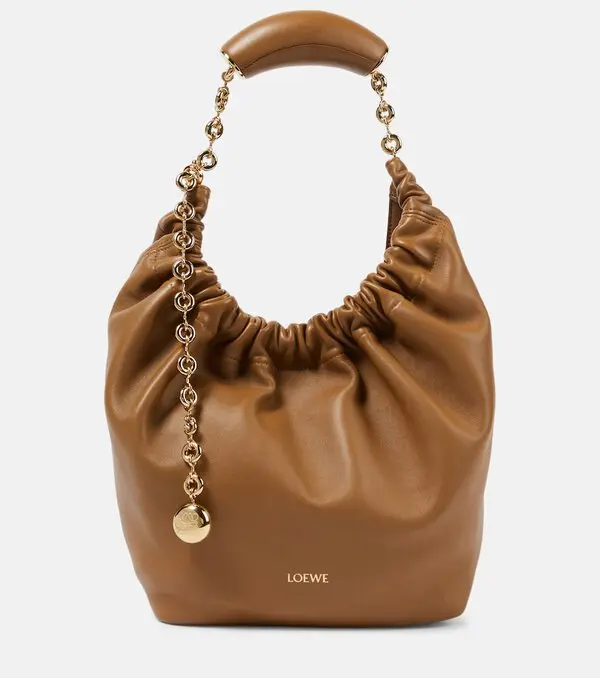Loewe Squeeze Small Leather Shoulder Bag - Brown