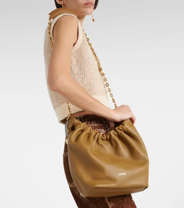 Loewe Squeeze Small Leather Shoulder Bag - Brown