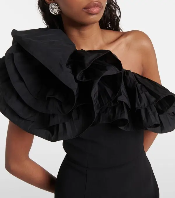 Rebecca Vallance One-shoulder Ruffled Mini Dress