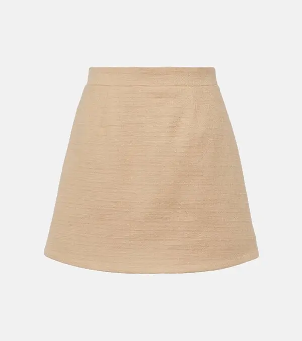 PATOU High-rise Tweed Miniskirt - Beige