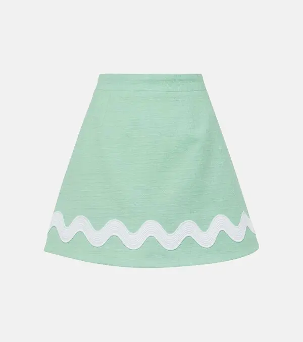 PATOU High-rise Tweed Miniskirt - Green