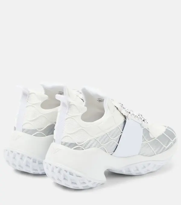 ROGER VIVIER Viv' Run Embellished Sneakers - Silver