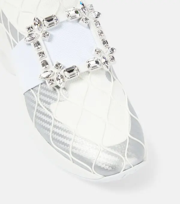 ROGER VIVIER Viv' Run Embellished Sneakers - Silver