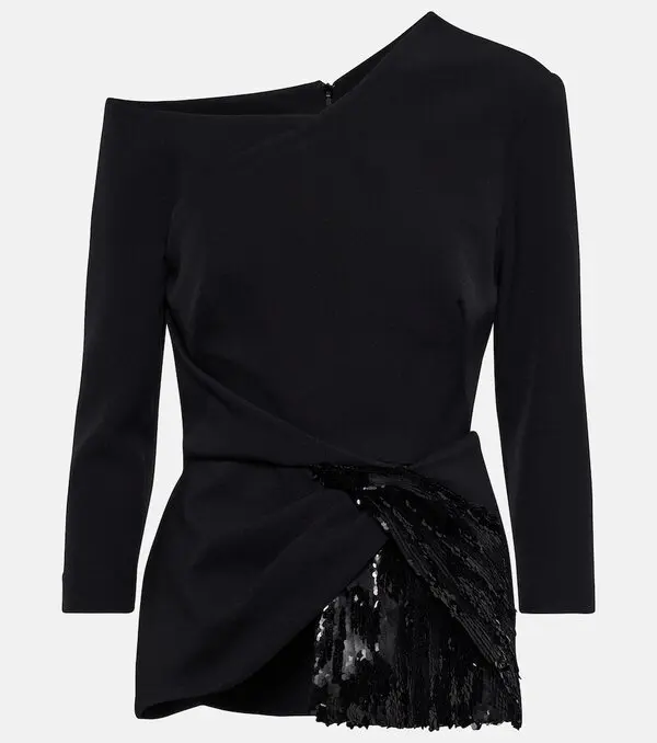 Safiyaa Juah Sequined Top - Black