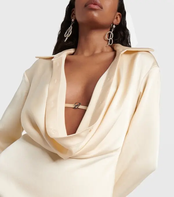 Blumarine Draped Satin Mini Dress