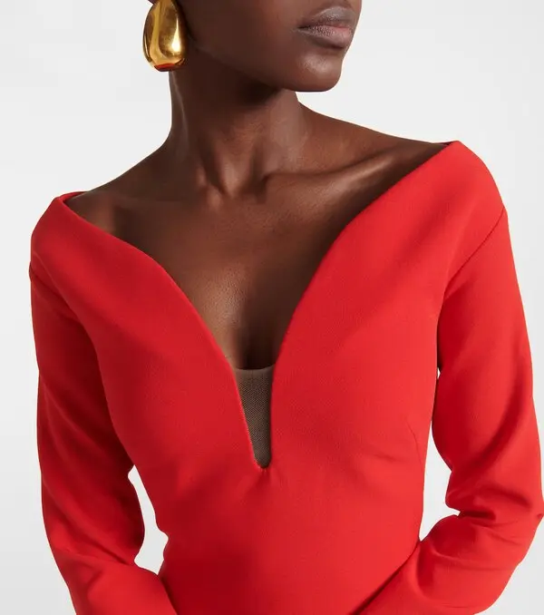 Safiyaa Wilson Crêpe Fishtail Gown