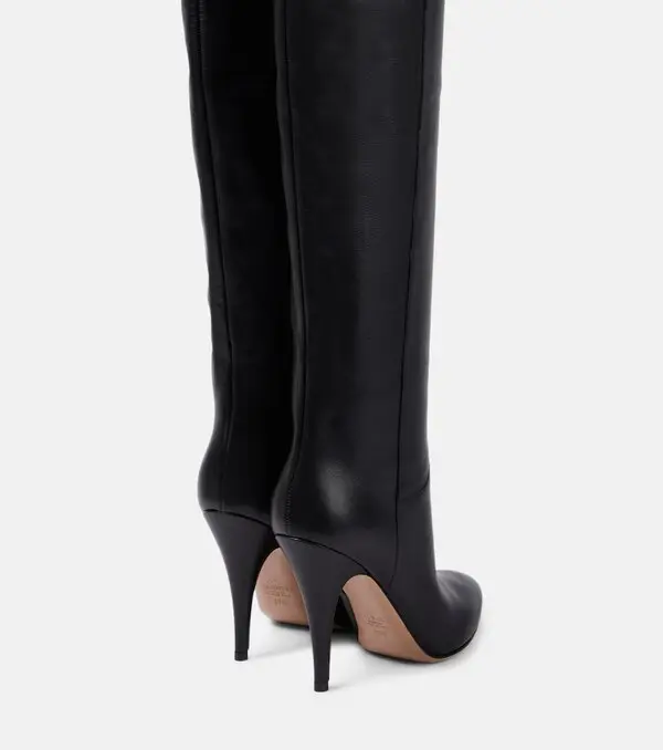 Valentino Garavani Vlogo Signature Leather Over-the-knee Boots