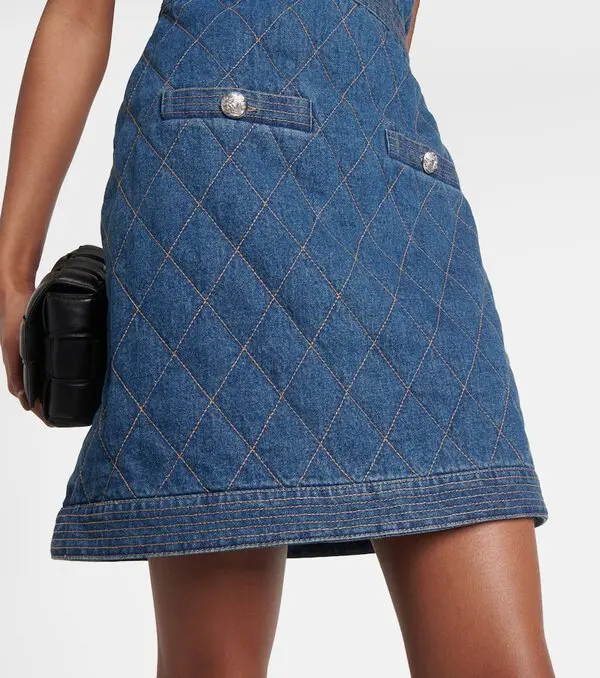 Veronica Beard Ginny Quilted Denim Minidress In Blue - 30% Off |  Editorialist