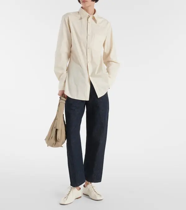 LEMAIRE Cotton Poplin Shirt - Neutrals