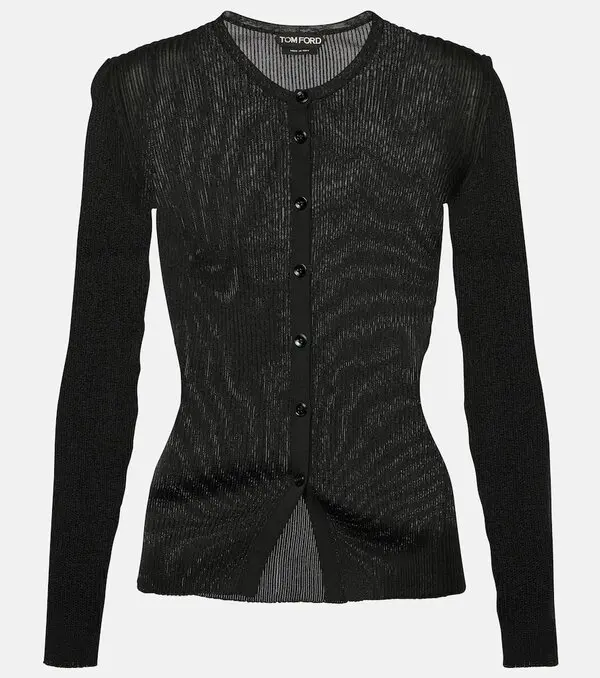 TOM FORD Ribbed-knit Cardigan - Black