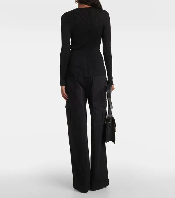 TOM FORD Ribbed-knit Cardigan - Black
