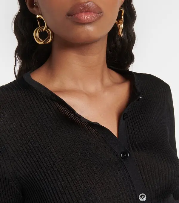 TOM FORD Ribbed-knit Cardigan - Black